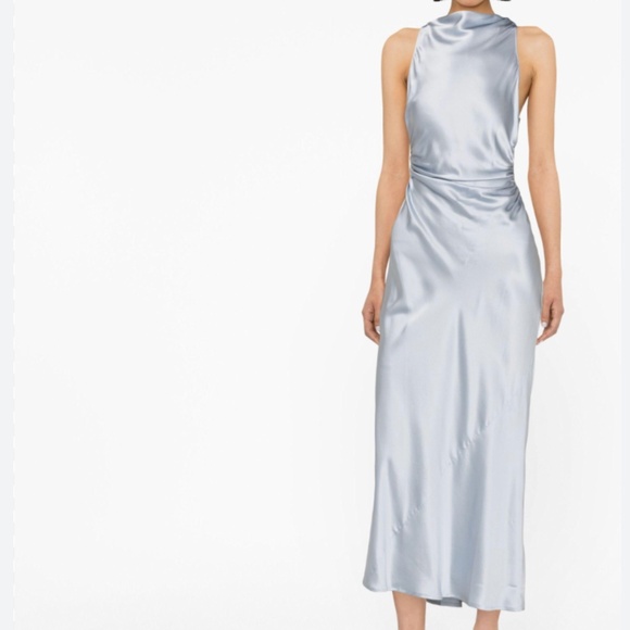 Reformation | Dresses | Reformation Casette Silk Dress In Blue Nwt Size ...